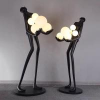 China Sculptural Black Resin Floor Lamps With LED Sphere Clusters For Luxury Interiors for sale