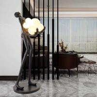 China Sculptural Black Resin Floor Lamps With LED Sphere Clusters For Luxury Interiors for sale