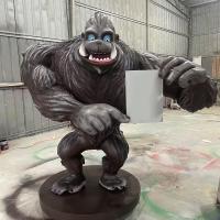 China 2m Cartoon Gorilla Sculpture With Advertising Features Made Of Glass Fiber for sale