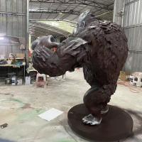 China 2m Cartoon Gorilla Sculpture With Advertising Features Made Of Glass Fiber for sale