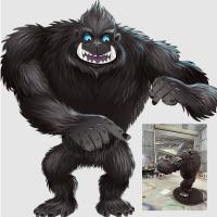 China 2m Cartoon Gorilla Sculpture With Advertising Features Made Of Glass Fiber for sale