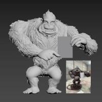China 2m Cartoon Gorilla Sculpture With Advertising Features Made Of Glass Fiber for sale