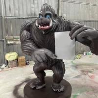China 2m Cartoon Gorilla Sculpture With Advertising Features Made Of Glass Fiber for sale