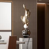 China Minimalist FRP Artwork Modernist Abstract Sculpture Elegant Fiberglass Centerpiece for sale