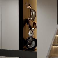 China Minimalist FRP Artwork Modernist Abstract Sculpture Elegant Fiberglass Centerpiece for sale