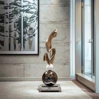 China Minimalist FRP Artwork Modernist Abstract Sculpture Elegant Fiberglass Centerpiece for sale