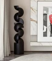 China 5 Layer Spiral Metal Sphere Sculpture With Gold Accent Base For 5 Star Hotel Lobby Decoration for sale