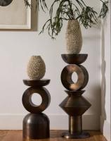 China 5 Layer Spiral Metal Sphere Sculpture With Gold Accent Base For 5 Star Hotel Lobby Decoration for sale
