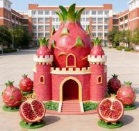 China Giant Strawberry & Fruit Resin Sculpture Set - Vibrant Outdoor Garden Art for sale