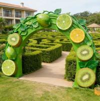 China Giant Strawberry & Fruit Resin Sculpture Set - Vibrant Outdoor Garden Art for sale