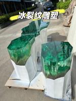 China Custom Ice Counter  Luminous Installation Collection - Illuminated Ice Block Tables & Benches for Restaurants for sale