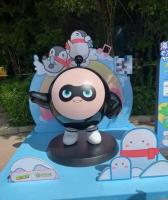 China Custom Brand Durable Fiberglass Mascot IP Statues Durable Resin Crafts for Store & Event Promotions for sale
