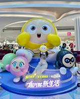 China Custom Brand Durable Fiberglass Mascot IP Statues Durable Resin Crafts for Store & Event Promotions for sale