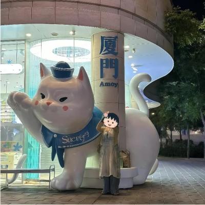 China Custom 3D Crafted Fiberglass Mascot Sculptures Anime  Inspired Business Decoration for Branding Commercial Display Gift for sale