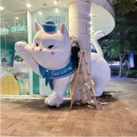 China Custom 3D Crafted Fiberglass Mascot Sculptures Anime  Inspired Business Decoration for Branding Commercial Display Gift for sale