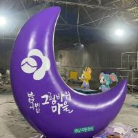 China Modern Art Park Decoration Resin Sculptures Large Garden Outdoor Hand Painted Flower for sale