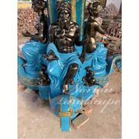 China Outdoor Garden Greek Statues Decoration Carved Flower Plants Large Luxury Bronze Brass Water Fountain Sculpture for sale
