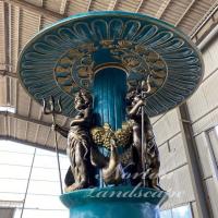 China Outdoor Garden Greek Statues Decoration Carved Flower Plants Large Luxury Bronze Brass Water Fountain Sculpture for sale