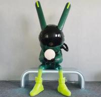 China LED Glowing Astronaut Bunny Sculpture, Futuristic Cartoon Space Decor with Light up Base, Creative Desk Art for Home Office Gift for sale