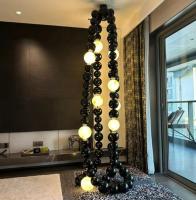 China Glow-in-the-Dark Stacked Sphere Floor Sculpture with Warm LED Light for sale