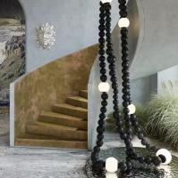 China Glow-in-the-Dark Stacked Sphere Floor Sculpture with Warm LED Light for sale