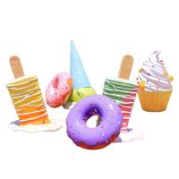 China Resin Ice Cream Cone Statue Large  Sculpture for Windows Display Decoration Fiberglass-giant-ice-cream-sculpture Candy Sculpture for sale