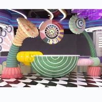 China Commercial Custom Resin Sculpture Fiberglass Fiberglass Cartoon  Colorful Arch Statue for sale