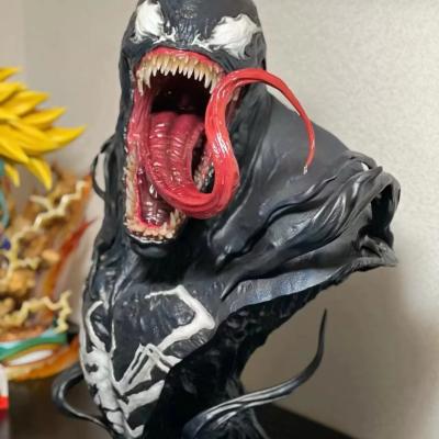 China Venom Themed Resin Bust Sculpture Marvel Fans Favorite Mascot Polished Technique for sale