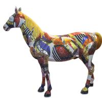 China Oversized Glossy Horse Sculpture Mirror Polished Fiberglass Equine Art For Luxury Spaces for sale