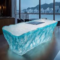 China Frozen In Time Handmade Resin Table Crystal Ice Texture Modern Flower Style Centerpiece for sale