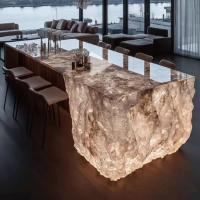China Frozen In Time Handmade Resin Table Crystal Ice Texture Modern Flower Style Centerpiece for sale