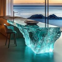 China Frozen In Time Handmade Resin Table Crystal Ice Texture Modern Flower Style Centerpiece for sale