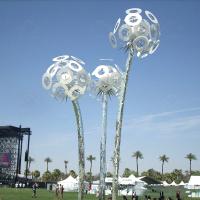 China Colorful Luminous Dandelion Landscape Steel Acrylic Hand Forged Outdoor Art Installations for sale