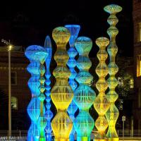 China Outdoor Square Park Shopping Mall LED Sculpture Luminous Pillars Landscape Hand Forged for sale