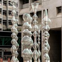 China Outdoor Square Park Shopping Mall LED Sculpture Luminous Pillars Landscape Hand Forged for sale