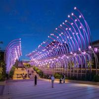 China Custom Steel+Acrylic+LED Hand Forged Lighting Project IP65 80 Square Decorative Flower Landscape Lights Outdoor for sale
