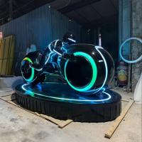 China Cyberpunk Futuristic Lighted Bike Figure Nightclub KTV Bar Entrance LED Neon Light Glow Sci-Fi Cycle Motorcycle Sculpture for sale