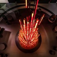 China Mall Square Outdoor Landscape Custom Dynamic Flame Steel Acrylic Hand Forged Christmas Halloween Thanksgiving for sale