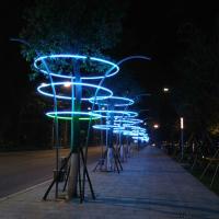 China Colorful Luminous Grass Steel Acrylic LED Hand Forged Customized Sculpture Outdoor Art Installation Commercial Center Square for sale
