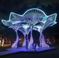 China Modern Sculptural LED Floor Lamp with 3D Geometric Design Mascot Theme Steel & Acrylic Construction for sale