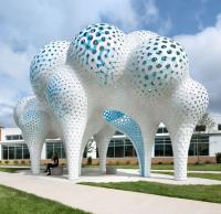 China Modern Outdoor Stainless Steel Sculpture With Lighting For Garden Urban Landscapes for sale