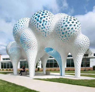 China Modern Outdoor Stainless Steel Sculpture With Lighting For Garden Urban Landscapes for sale