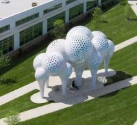 China Modern Outdoor Stainless Steel Sculpture With Lighting For Garden Urban Landscapes for sale