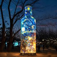 China Acrylic Glass Steel Wishing Bottle Motif Sculpture Lights 12 Volt Garden Landscape Installation Christmas Halloween IP65 Wedding for sale