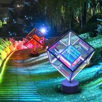 China Outdoor Rotating RGB Light Colorful Rubik's Cube for Christmas & Halloween Wedding Holiday Decoration IP65 Rated for sale