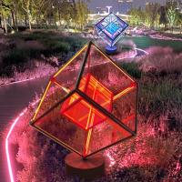 China Outdoor Rotating RGB Light Colorful Rubik's Cube for Christmas & Halloween Wedding Holiday Decoration IP65 Rated for sale