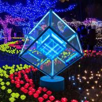 China Outdoor Rotating RGB Light Colorful Rubik's Cube for Christmas & Halloween Wedding Holiday Decoration IP65 Rated for sale