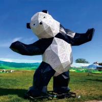 China RGB Steel Acrylic Bear Sculpture-Hand Forged Laser Cut Customized 3D Landscape Outdoor Christmas Halloween for sale