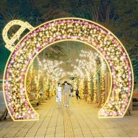 China High Quality Steel Acrylic LED Light Tunnel Motif Arch Sculpture Holiday Wedding Decor IP65 Rated Thanksgiving Christmas for sale
