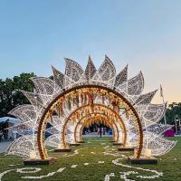 China China Factory Tunnel Lighting Motif Sculpture Metal Wedding Arch Decoration Event Christmas Halloween Lighting for sale